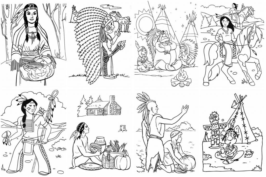Indigenous coloring pages